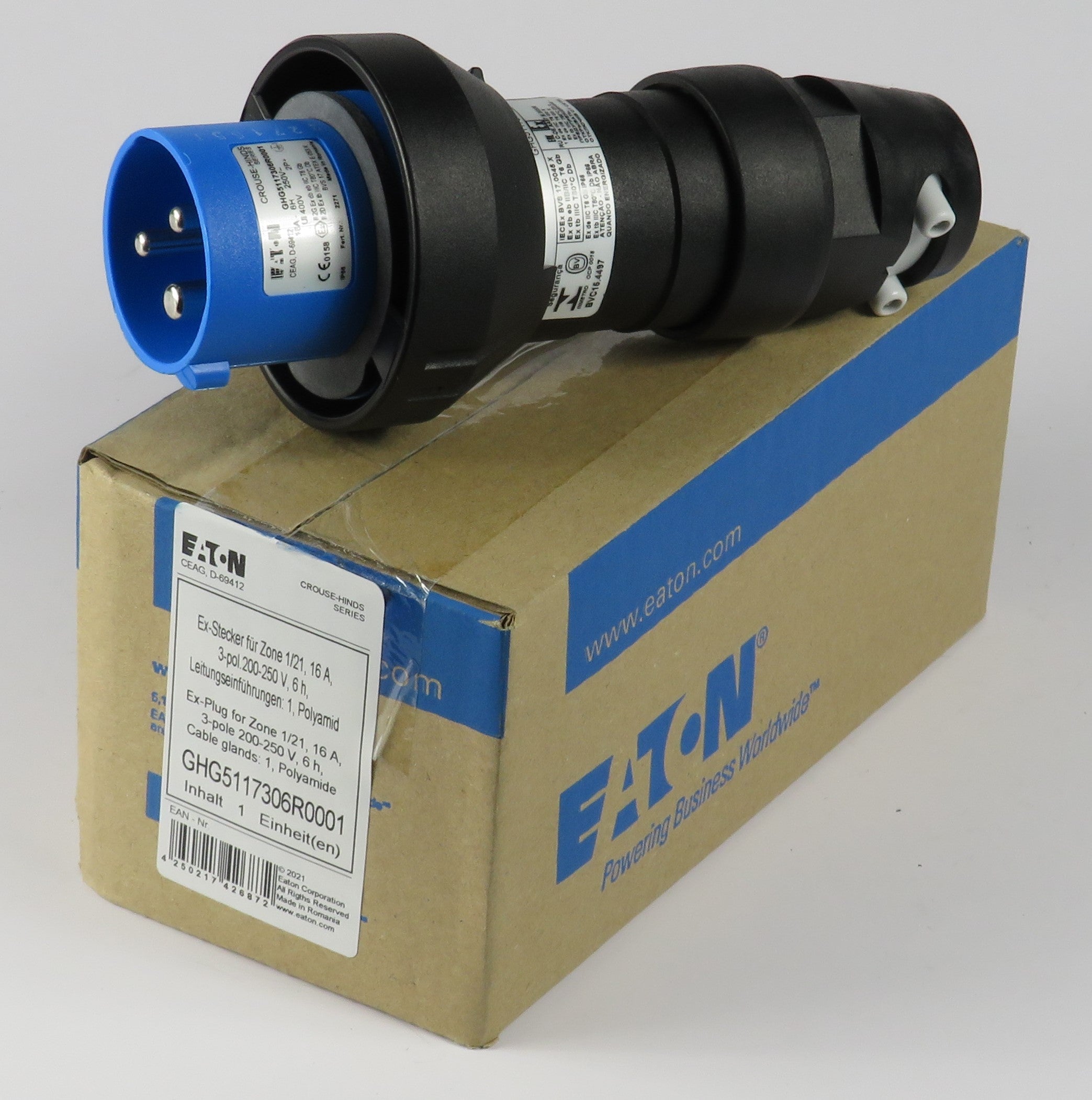 CEAG / EATON IEC EX-PLUG/ EX-COUPLER, 16A-3P-240V